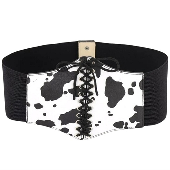 Accessories | Cow Print Faux Leather Corset Belt | Poshmark